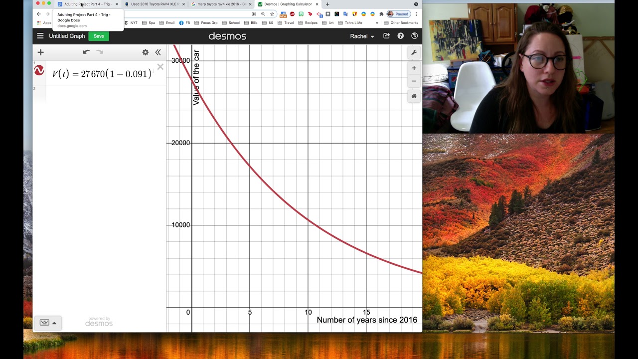 Video of using Desmos for Car Graph
