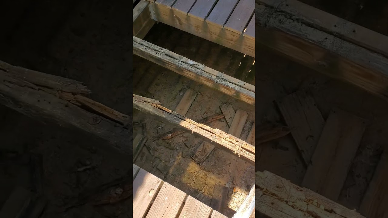 rotted deck joists #beehouse  #diy #rottedjoists #deckrepair