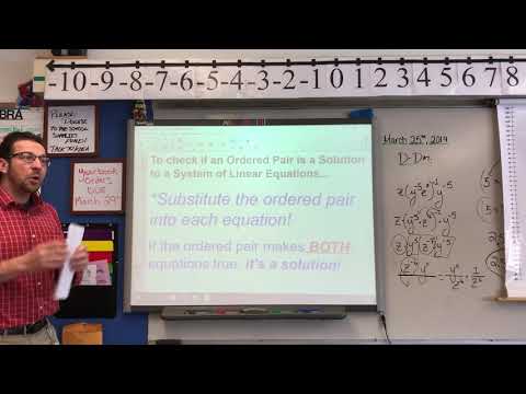 Mancini’s Math- Checking to see if an Ordered Pair is a Solution to a System of Linear Equations