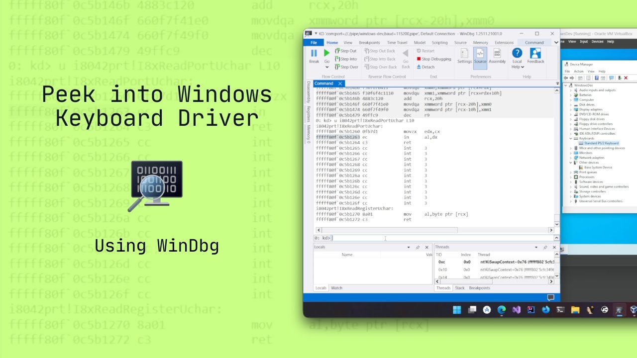 Inside Windows Keyboard Driver: i8042prt Reverse Engineering | WinDbg