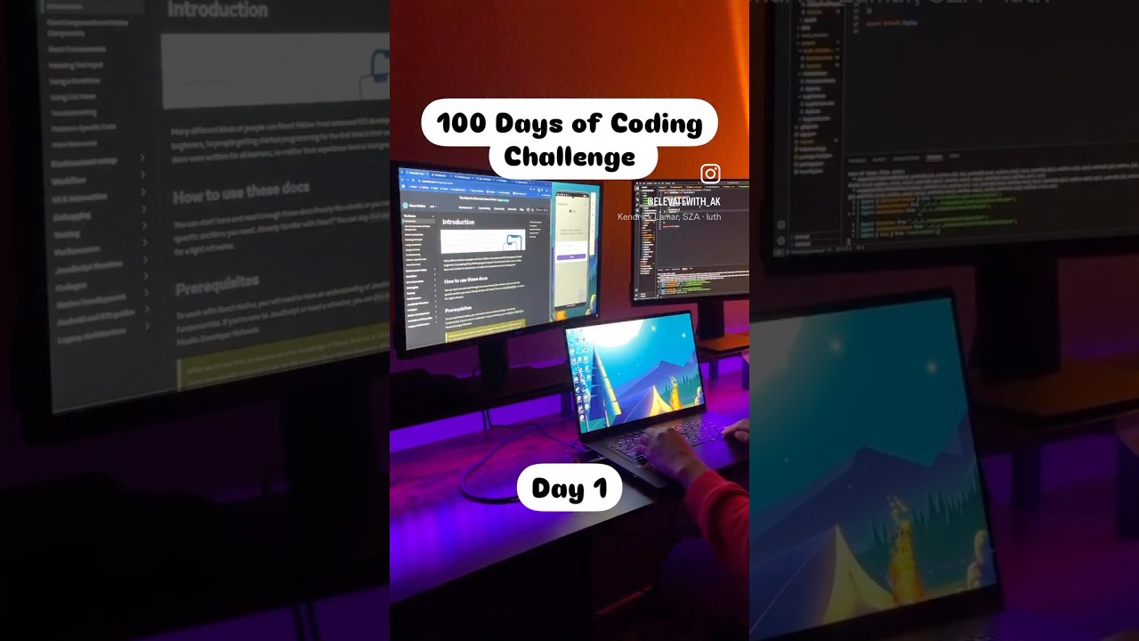 100 Days of Coding | Day 1 #coding #softwareengineer #100daysofcode
