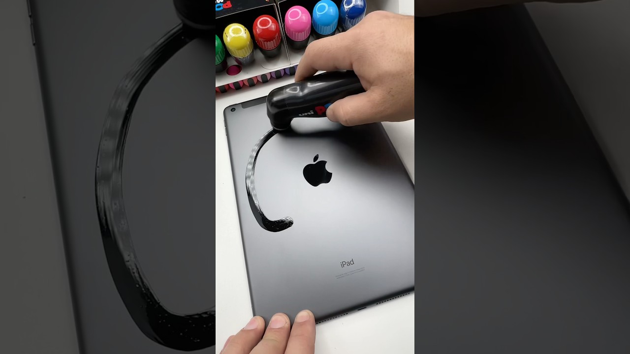 Customizing an iPad with a POSCA MOP’r #halloween
