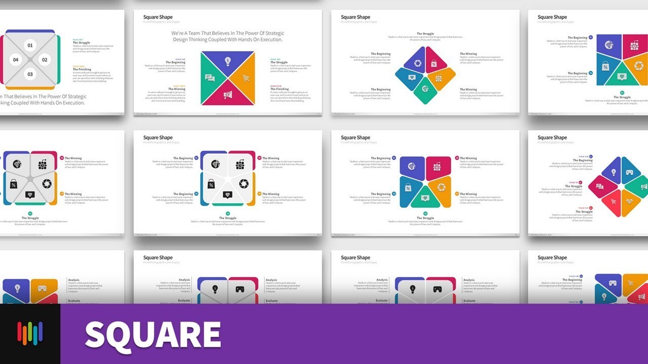 Square Shapes PowerPoint Templates