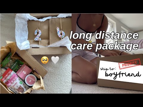 MAKING A CARE PACKAGE FOR MY LONG DISTANCE BOYFRIEND (3 year anniversary and birthday)