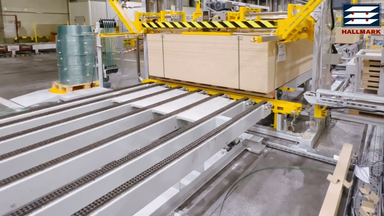 MFC wood based panel end of line packaging line/Línea de envasado automático MFC