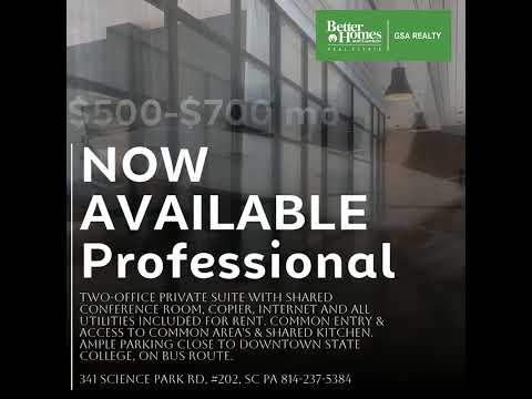 2-Office Private Suite for rent - $500-$700/mo State College Pa