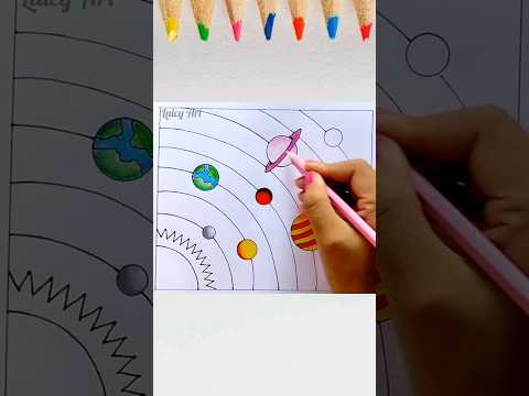 Solar System Drawing|| How to Draw Solar System Easy