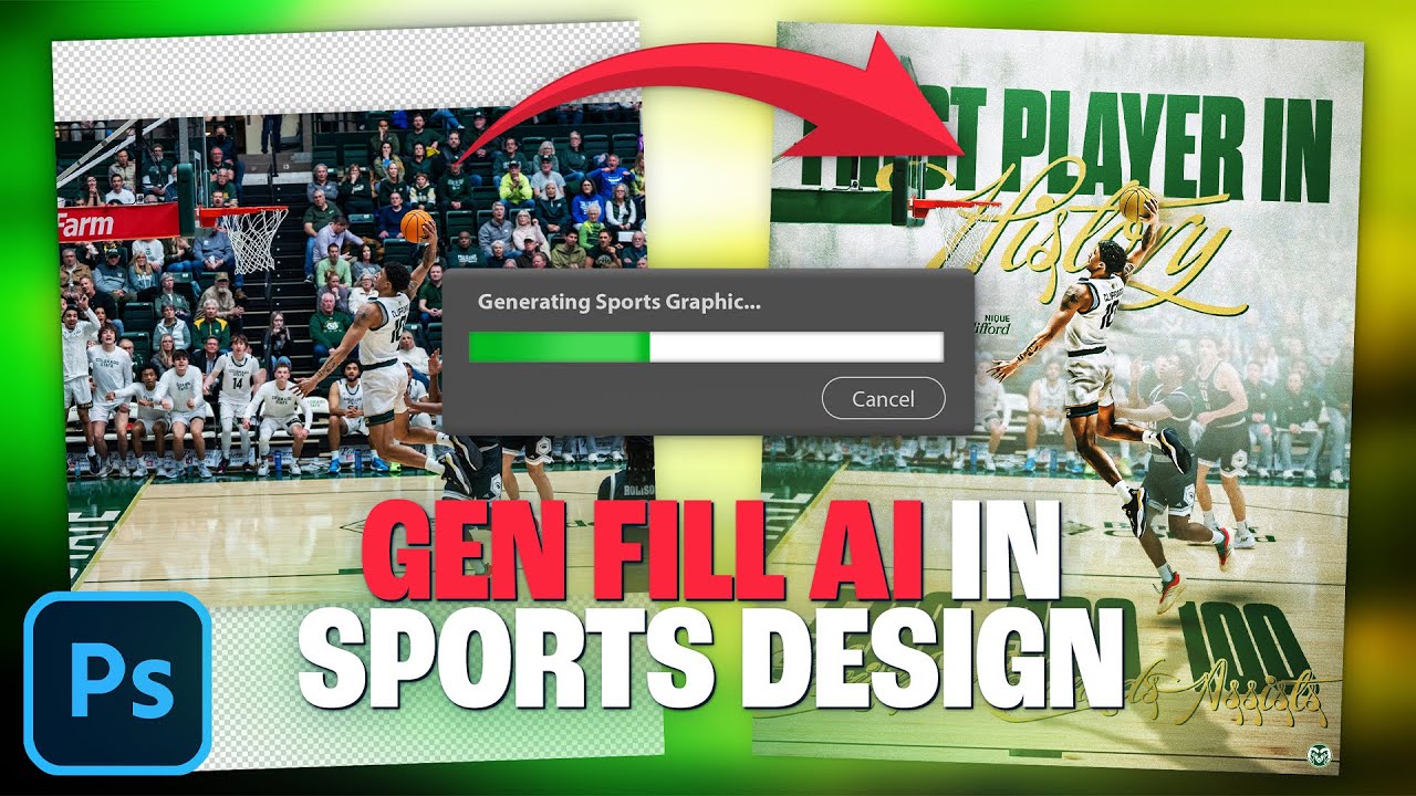 How To Use Generative Fill AI for Sports Design | Photoshop