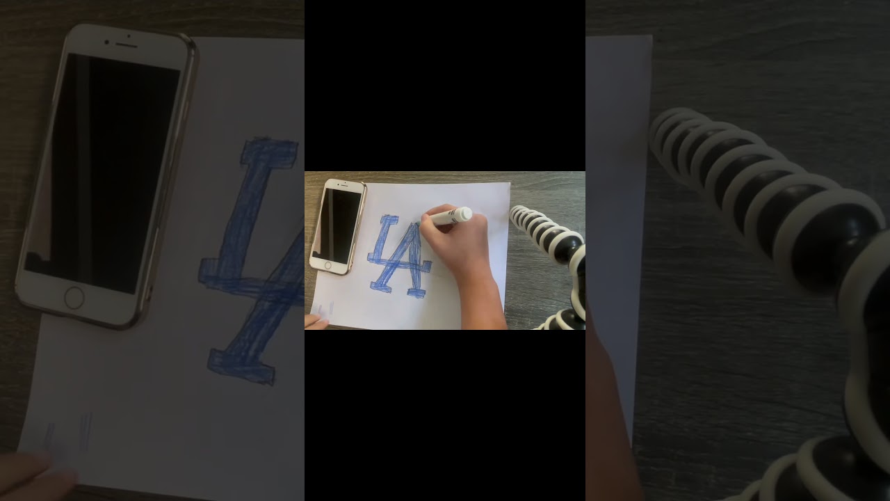 Drawing the dodgers logo. #art