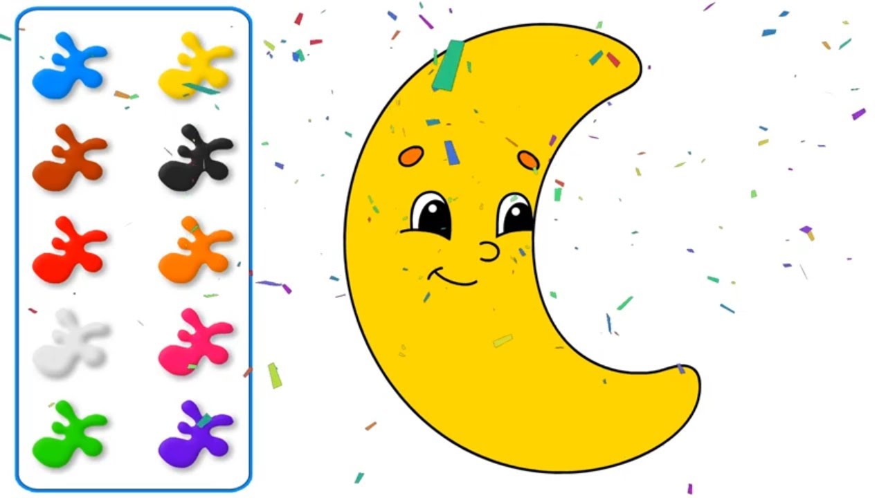 comment dessiner une lune. tuto dessin facile de lune coloriage peinture /dessin facile à faire