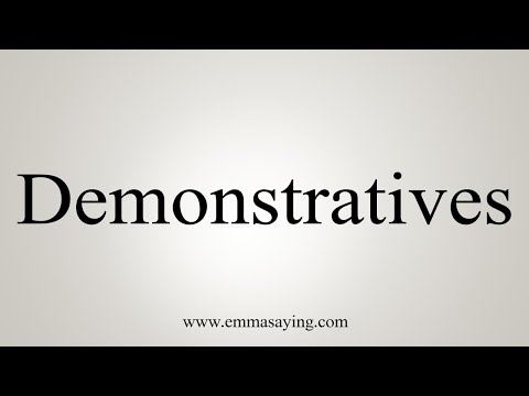 How To Say Demonstratives