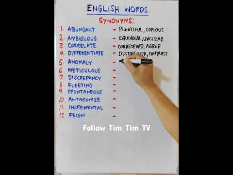 English Words: Synonyms: abundant - plentiful, copious
