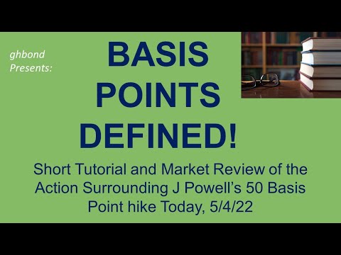 What Are Basis Points? Short Tutorial and Market Review (J Powell Raises In Rates 50 bips 5/4/22)