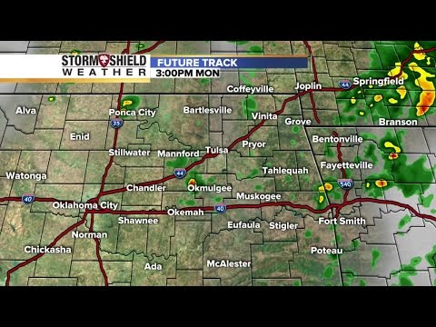 Severe weather future track radar timeline of storms Monday in Oklahoma