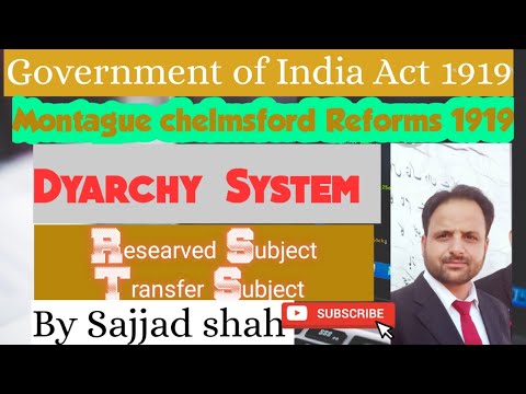 Government of India Act 1919||Montague Chelmsford Reforms||Dyarchy System||By Sajjad Shah