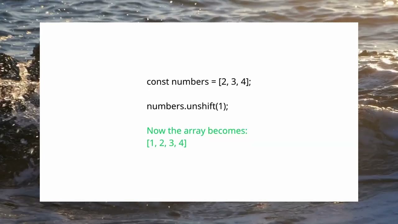 [JavaScript array] push vs pop vs shift vs unshift