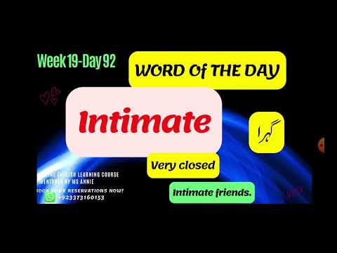 Intimate means |Word of the Day in English| Day 92 | English Vocabulary