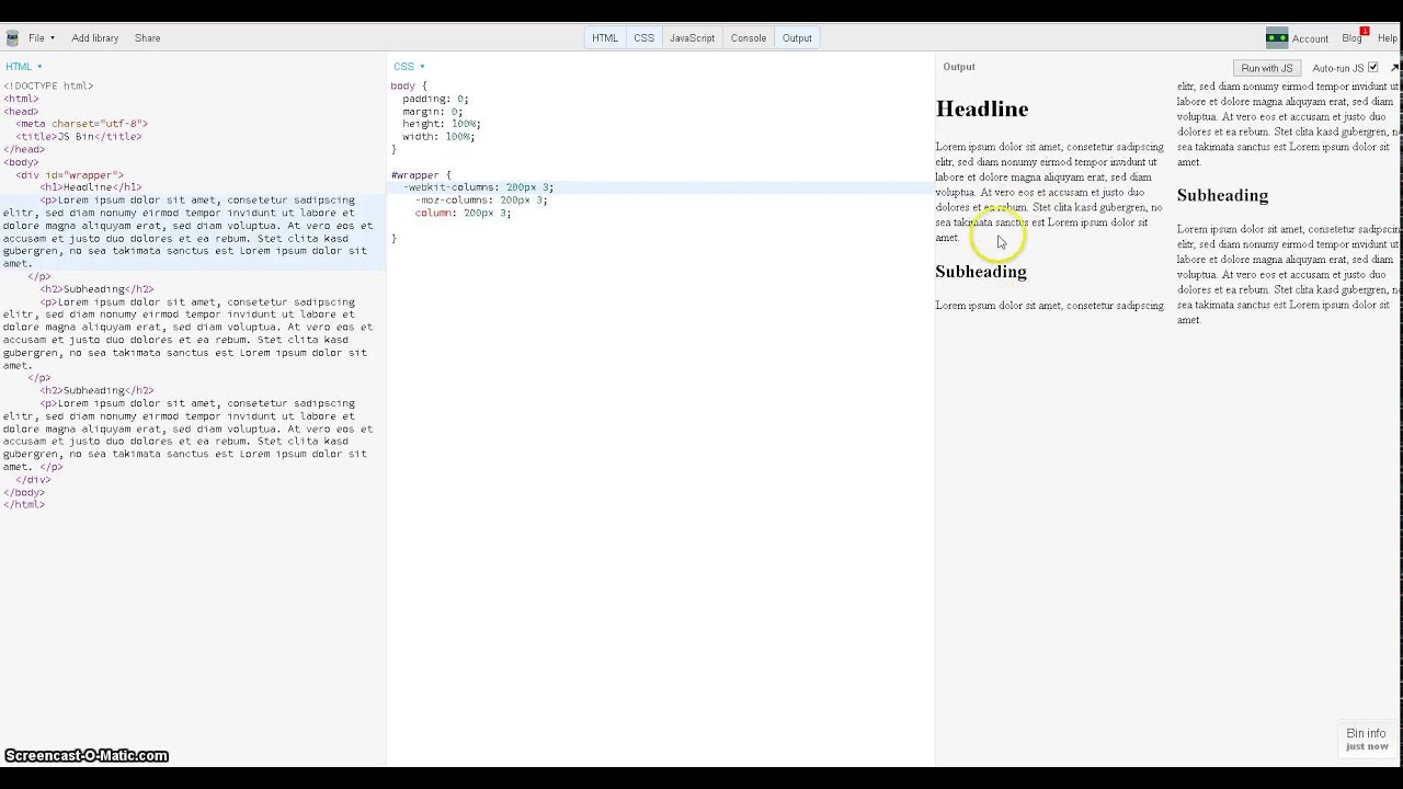 CSS responsive multiple columns - responsive Webdesign