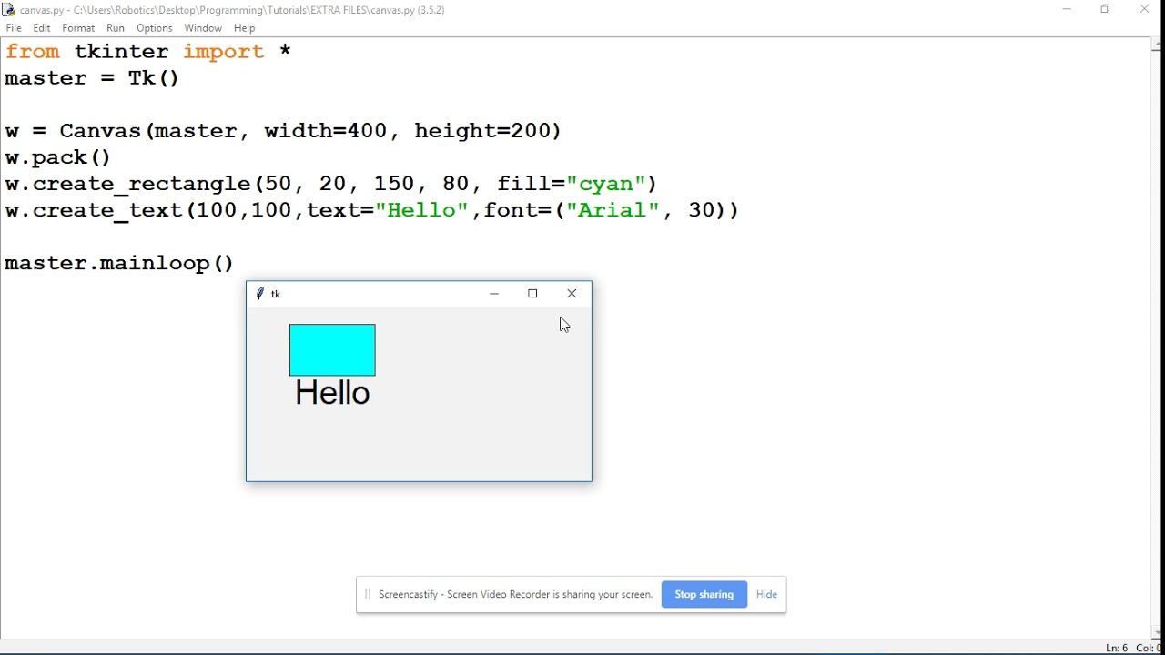 Exploring Python Graphics #13 ADVANCED - Canvas for Rectangles and Color