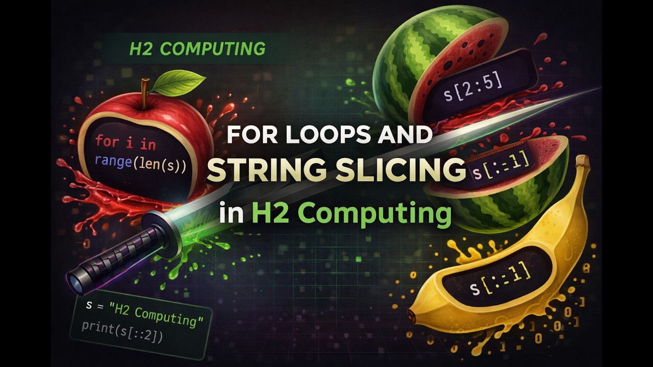 FOR LOOPS and STRING SLICING in H2 COMPUTING!