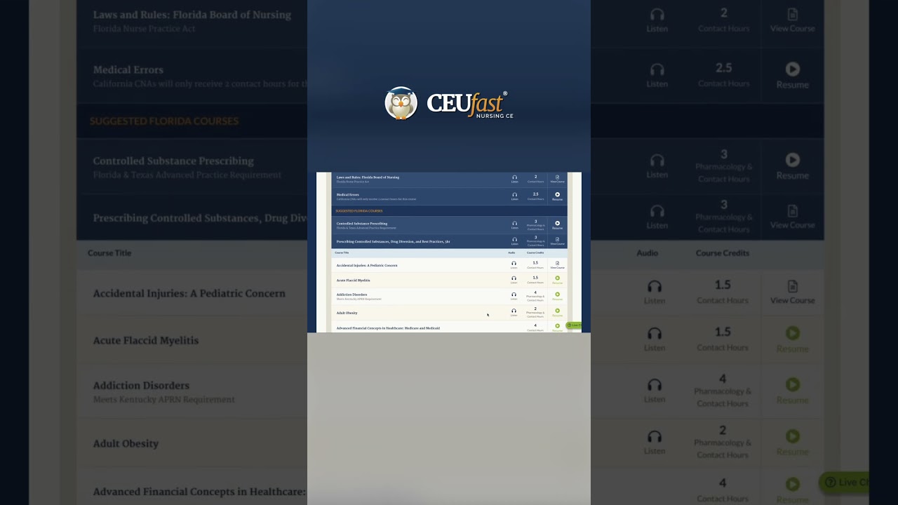 How to Use CEUfast's Course Catalog