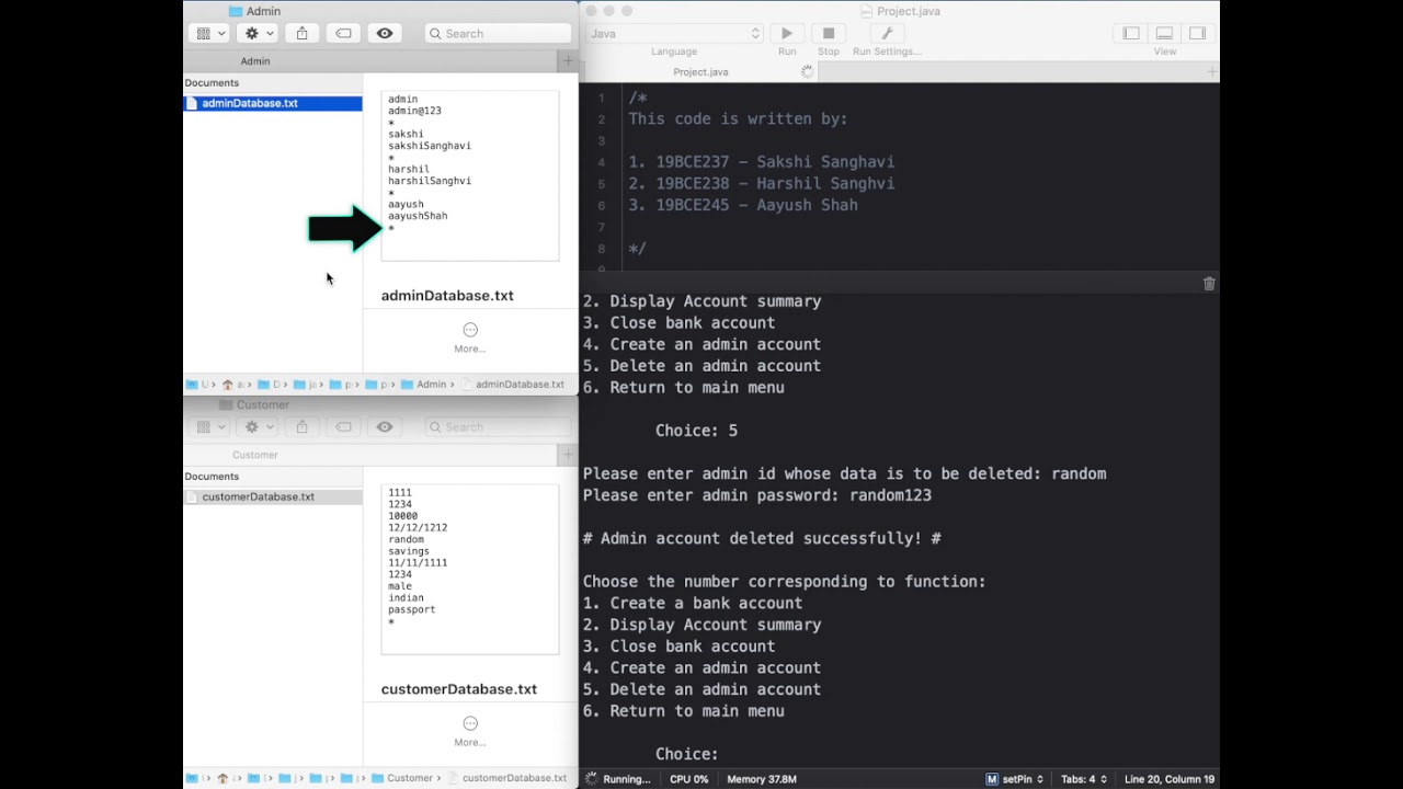 ATM interface | Project in Java - Execution video with source-code
