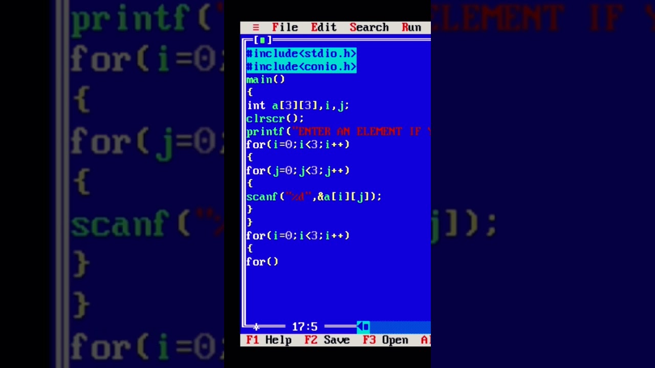MATRIX form using Two Dimensional Array in C language.