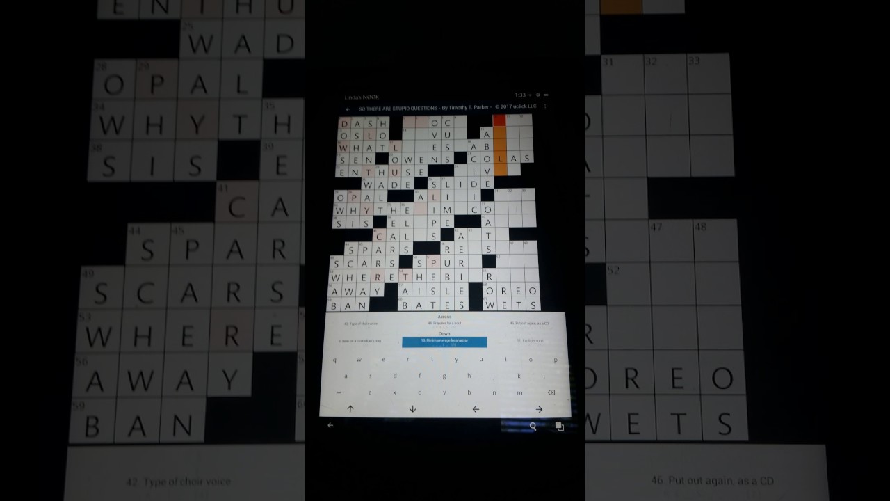 Crossword timelapse