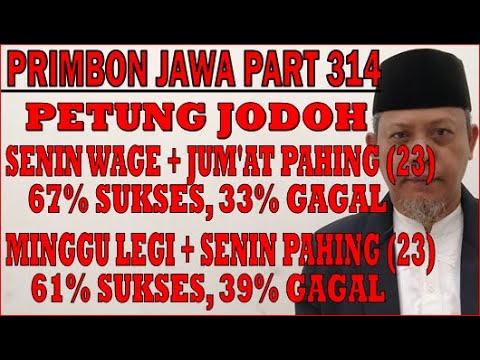 SENIN WAGE + JUM’AT PAHING 67% Sukses 33% Gagal | MINGGU LEGI + SENIN PAHING 61% Sukses 39% Gagal