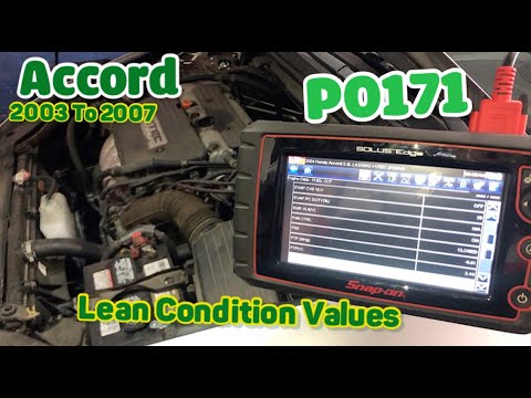 Honda Accord 2003 to 2007 P0171 Lean condition MAF sensor values to understand and repair