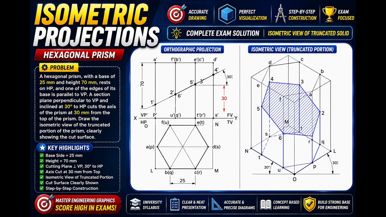 Isometric Projections – 1 | Engineering Graphics Made Easy (CAD Method)