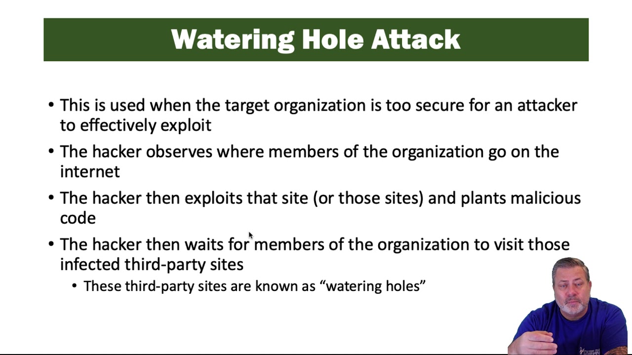 Security + 1.2 Watering Hole