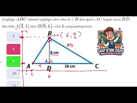 UTBK SNBT 2025 PK triangle ABC is a right triangle at B and line AC is perpendicular to BD if the...