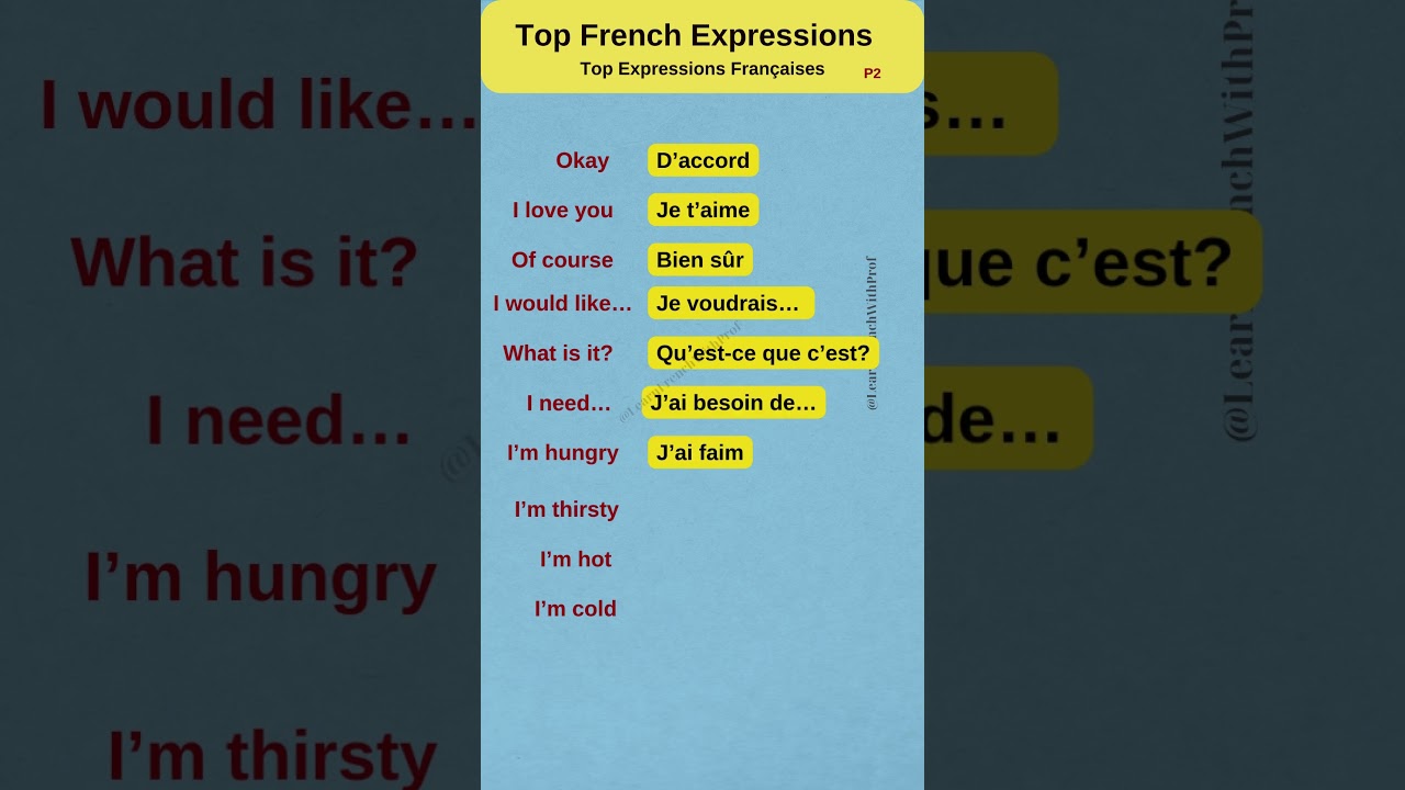 Learn Commonly Used French Expressions - French Vocabulary  #frenchforbeginners #French