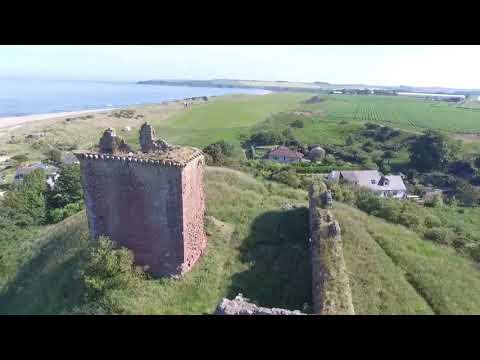 Red Castle, Lunan (Scotland): DJI Phantom 4 drone (1080p HD)