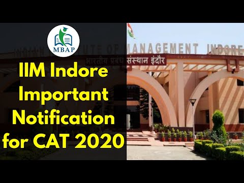 IIM Indore Important Notification for CAT 2020