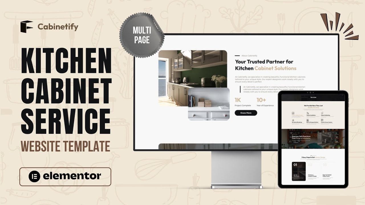 Kitchen Cabinet Elementor Template by Cabinetify | DesignToCodes
