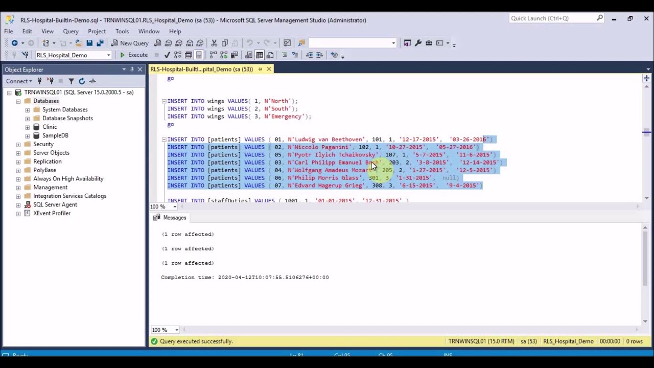 Row-Level Security SQLServer Practice Lab