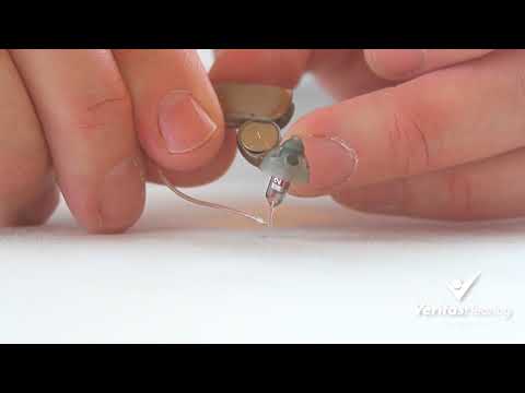 How to change a size 312 brown battery in a hearing aid - RIC