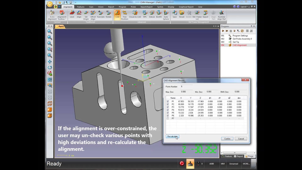 CAD Alignment in CMM-Manager