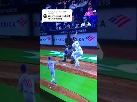 José Trevino with a second walk off of the season for the New York Yankees over the Chicago cubs