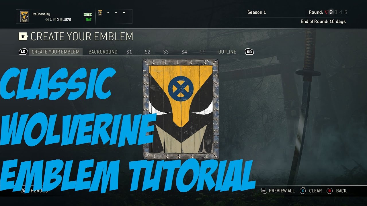 For Honor Classic Wolverine Emblem Tutorial