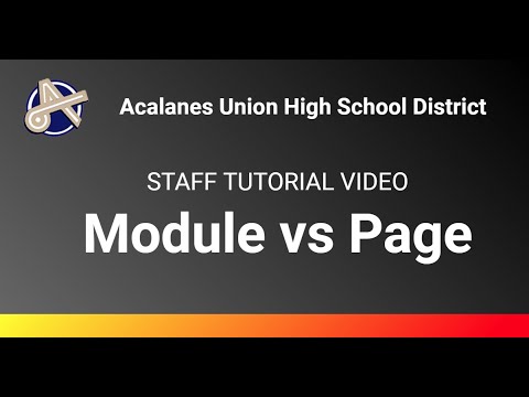 Canvas Tutorial: Module vs Page