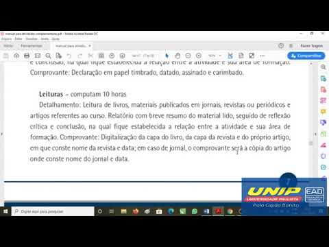 Exemplo de Relatório para Atividades Complementares Unip