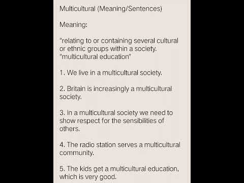 Multicultural (Meaning/Sentences)