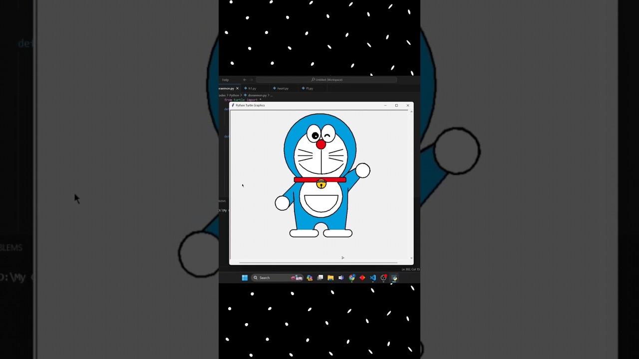 Doraemon In Python (Source Code) #shorts #short  #python #coding #programming