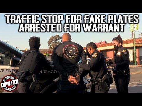 Traffic Stop for Fake Plates Arrested for Warrant | Copwatch