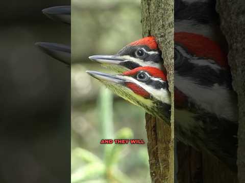 Tiny Dot is Actually Adorable Baby Pileated Woodpecker!