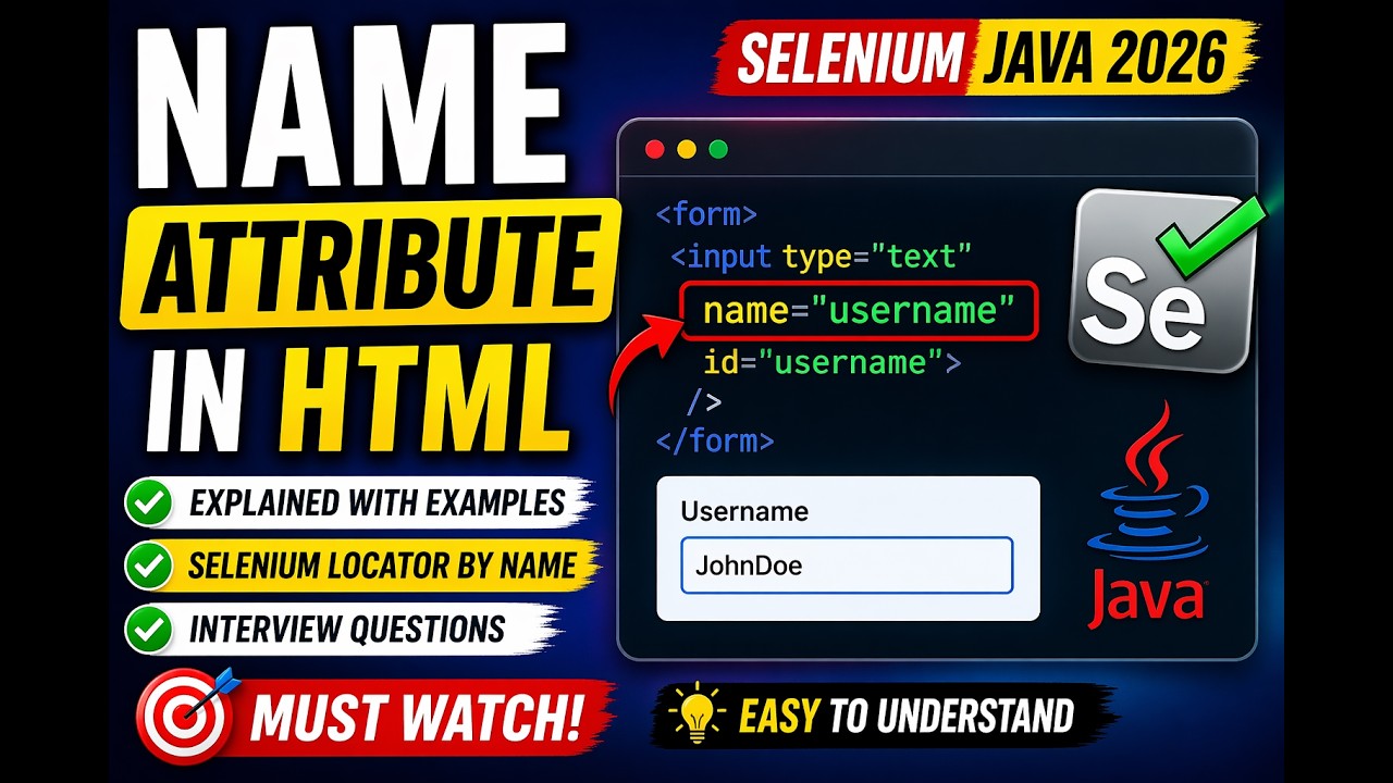 44. name attribute in HTML (Selenium Java 2026)