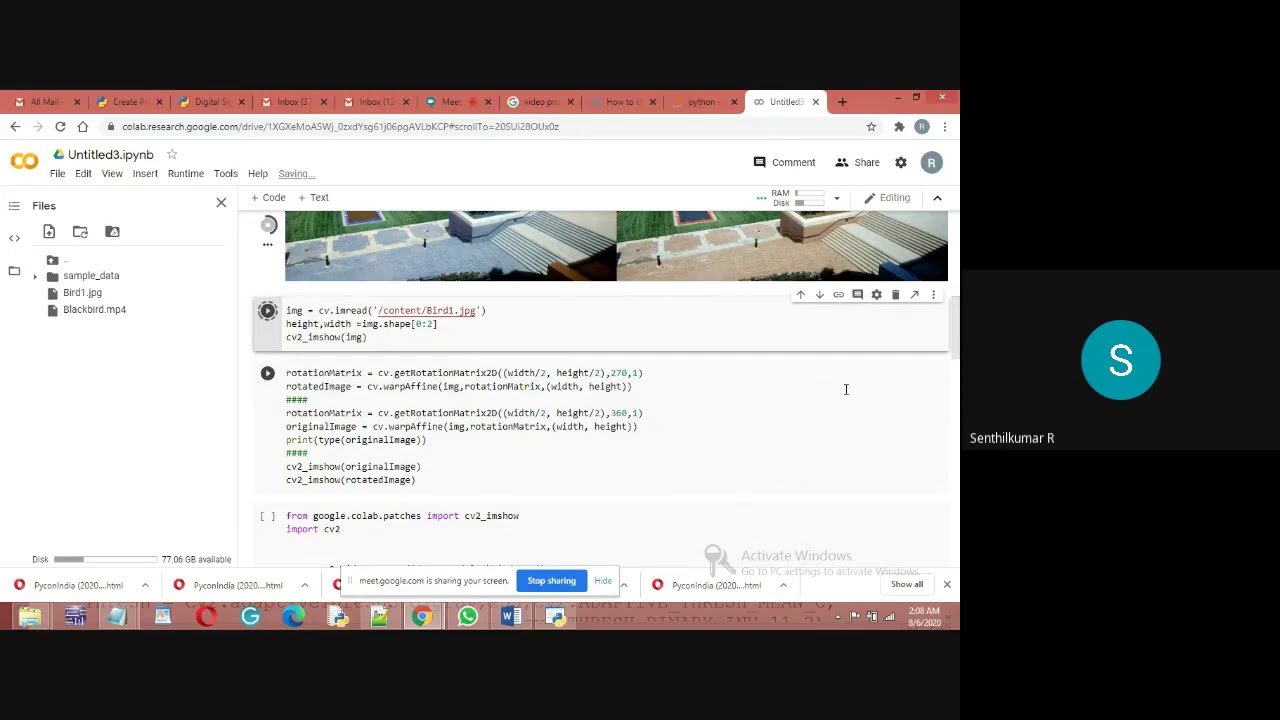 PyCon India 2020 -Hands-on Workshop training on OpenCV-Python based Image and Video processing Colab